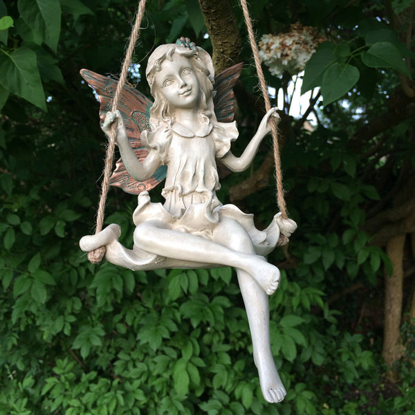 Dakota Fields Ashburton Forest Fairy Hanging Swing Crossed Legs Statue ...