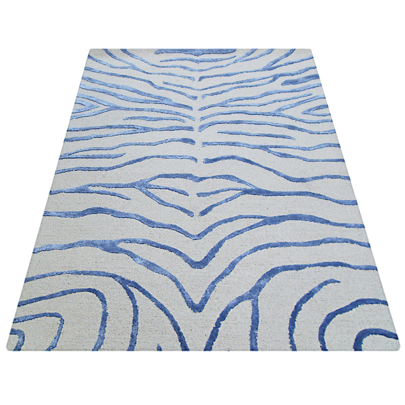 Bakero Zebra Hand-Knotted Light Blue Area Rug & Reviews | Wayfair.co.uk