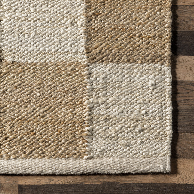 Latitude Run® Christana Traditional Checkered Jute Area Rug | Wayfair