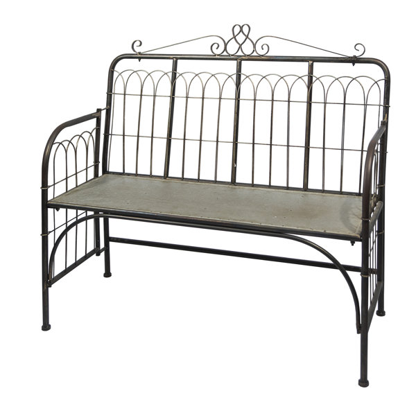 August Grove® Legler Galvanized Metal Garden Bench | Wayfair