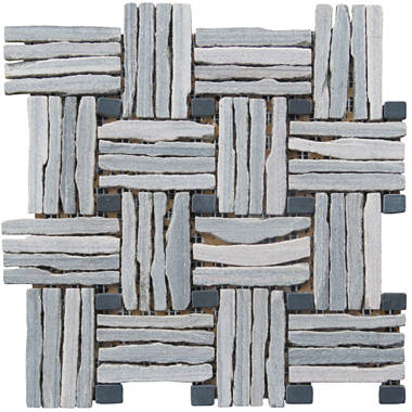 Intrend Tile Landscape Wonder 0.75" x 4" Black Slate Novelty Mosaic ...