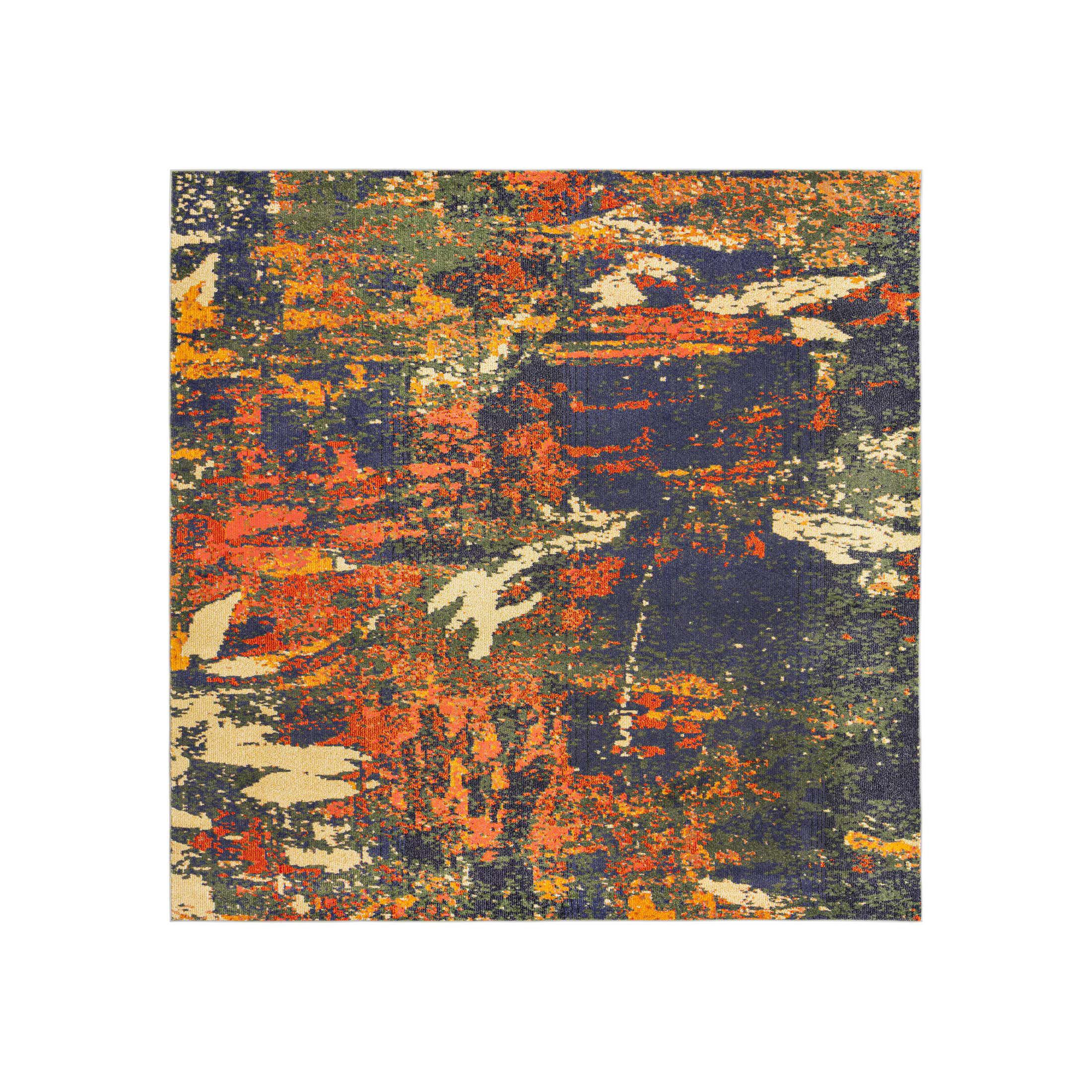 Wade Logan® Ansela Performance Orange/Navy/Yellow Rug | Wayfair