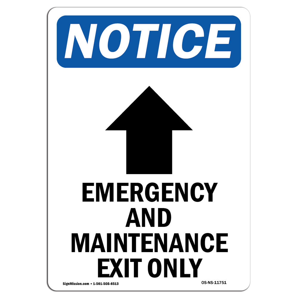 SignMission Osha Notice - Emergency and Maintenance Sign with Symbol ...