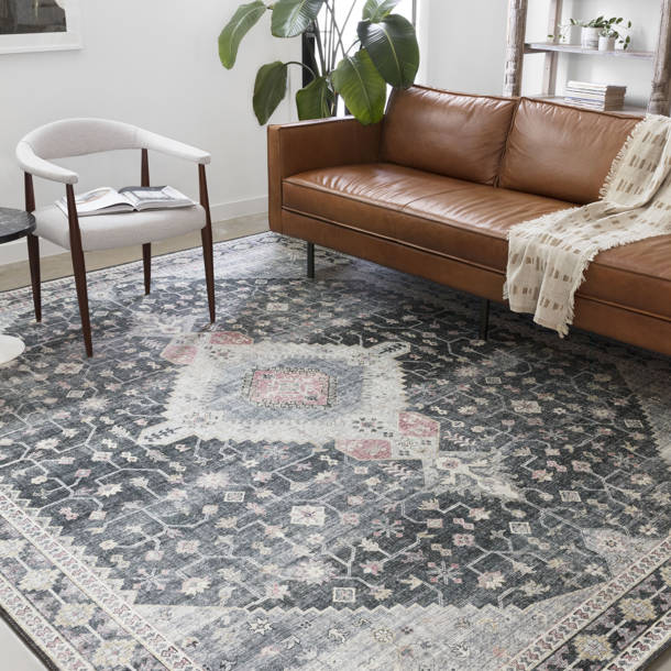 Bungalow Rose Gelo Performance Denim/Natural Rug & Reviews | Wayfair