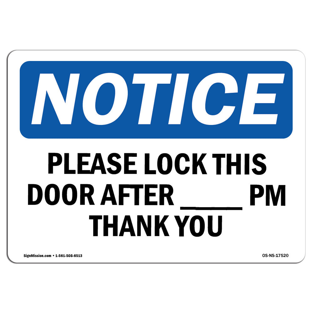 SignMission Please Lock This Door After PM Thank You Sign | Wayfair