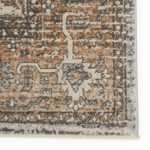 Bungalow Rose Varasteh Rayon Tan/Dark Gray Rug | Wayfair