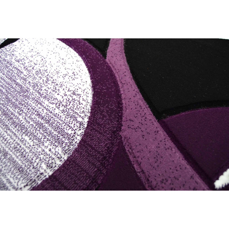 Ivy Bronx Mccampbell Performance Purple/Black Rug & Reviews | Wayfair