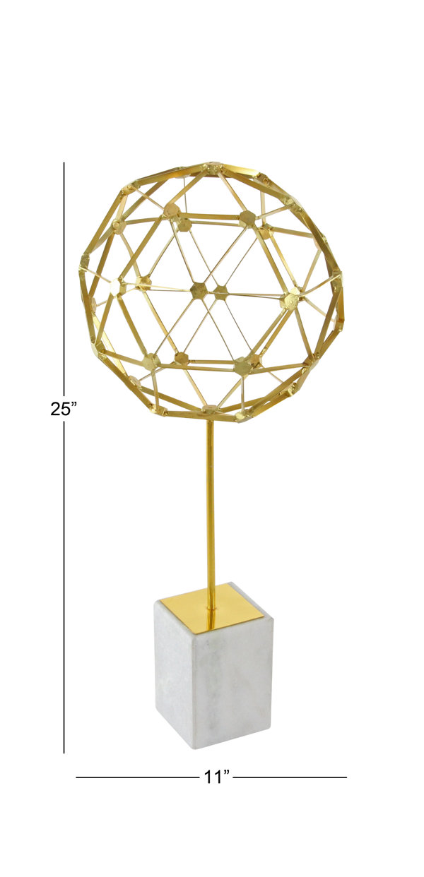 Mercer41 Searcy Metal Marble Sphere Sculpture | Wayfair