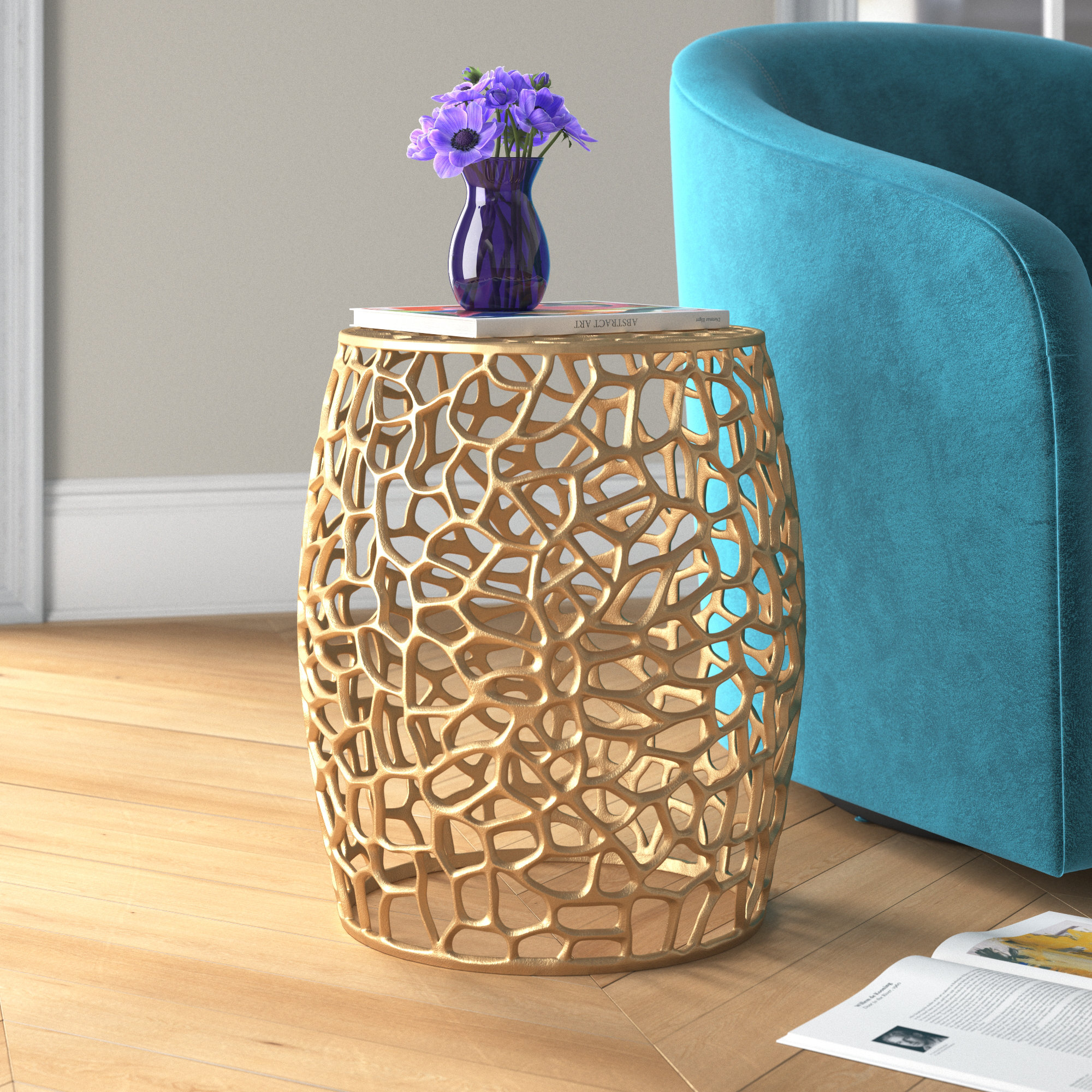 Mercer41 Striplin 20'' Tall Drum End Table & Reviews | Wayfair