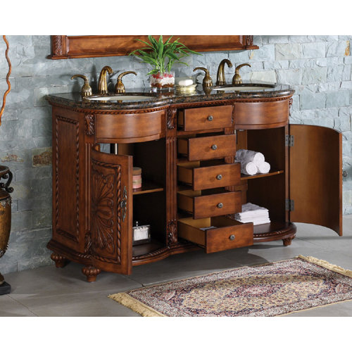 Astoria Grand Truet 54'' Free-standing Double Bathroom Vanity with ...