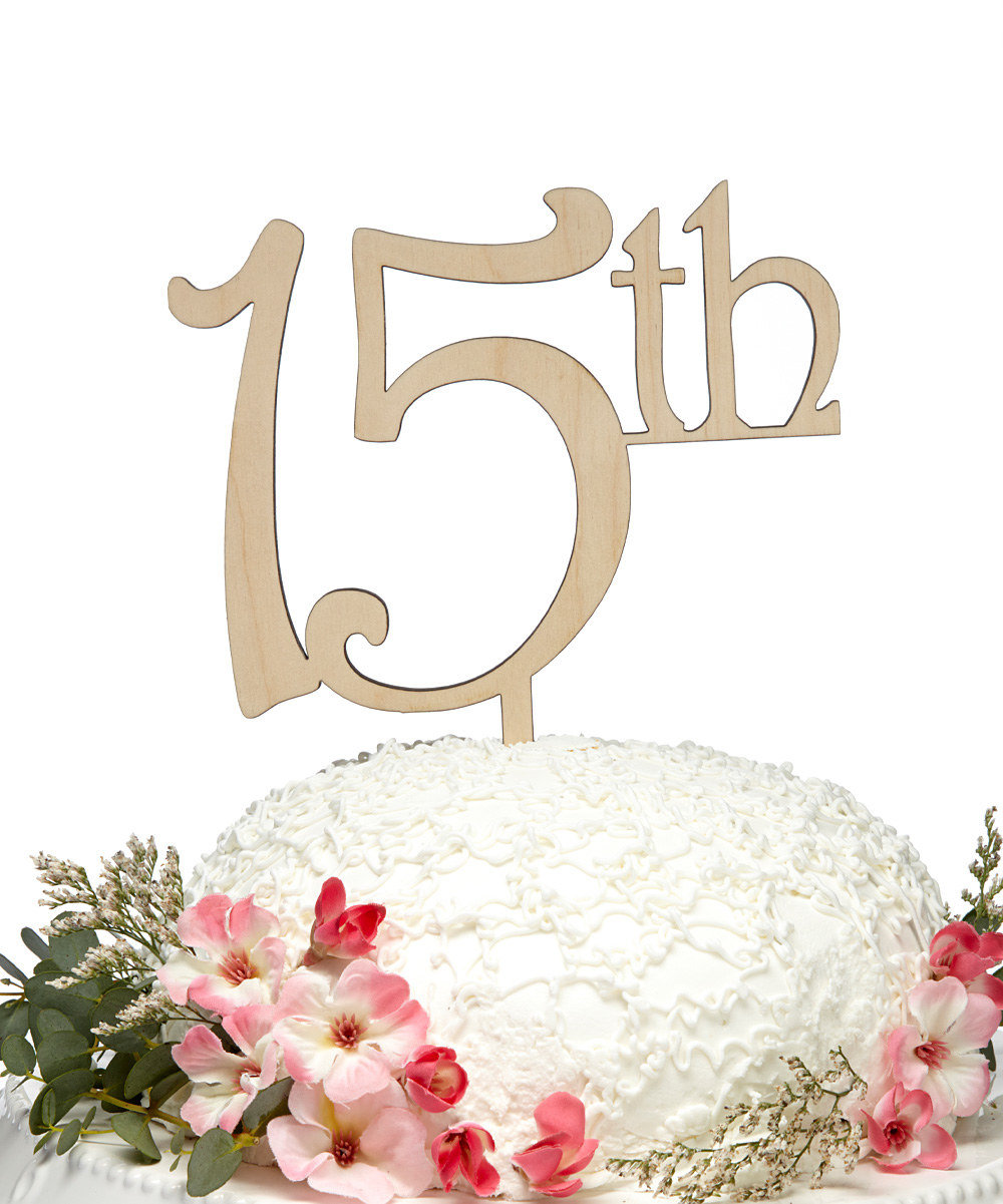 aMonogramArtUnlimited 15Th Cake Topper | Wayfair