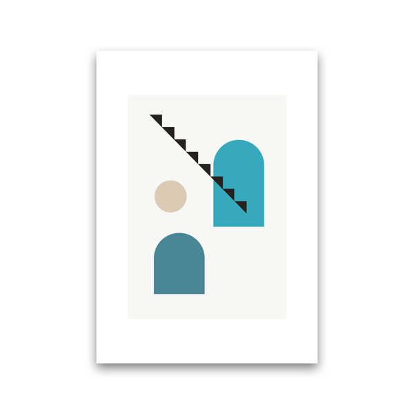 Corrigan Studio Mita Teal Stairs Left N3 by Pixy Paper - Graphic Art ...