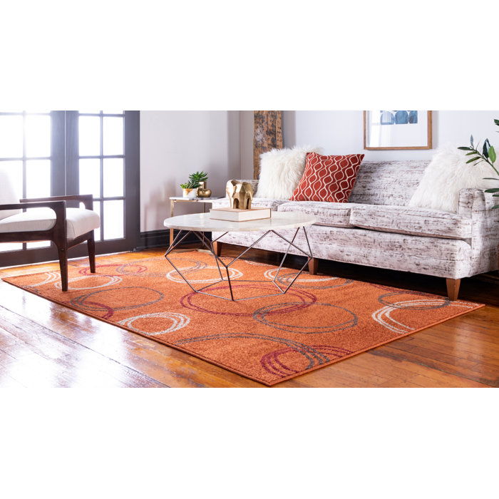 Latitude Run® Lilla Performance Terracotta Rug & Reviews | Wayfair