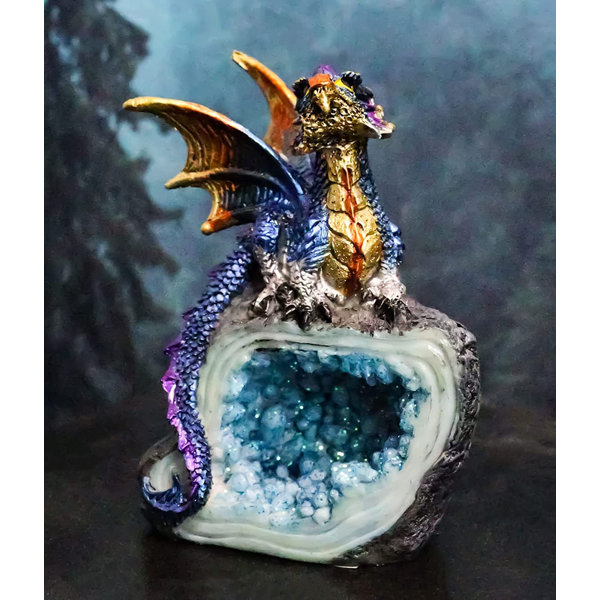 Trinx Ibe Dragon Geode Rock Figurine | Wayfair
