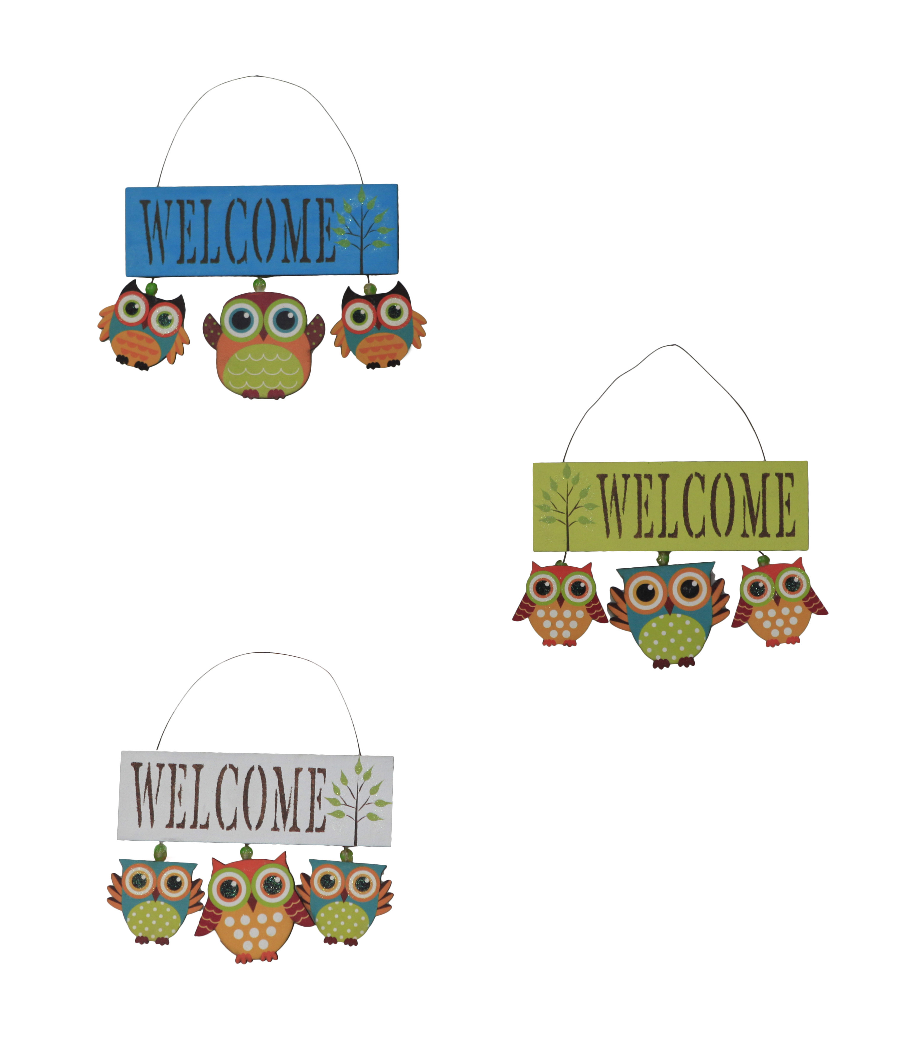 Redwood Rover 3 Piece Owl Welcome Sign Wall Decor Set | Wayfair
