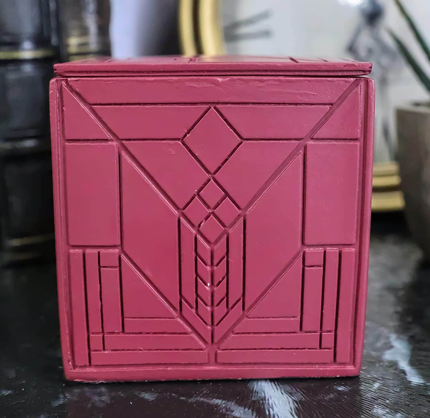 Latitude Run® Frank Lloyd Wright Textile Block System Design Maroon ...