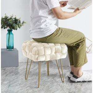Everly Quinn Fleming Upholstered Ottoman & Reviews | Wayfair