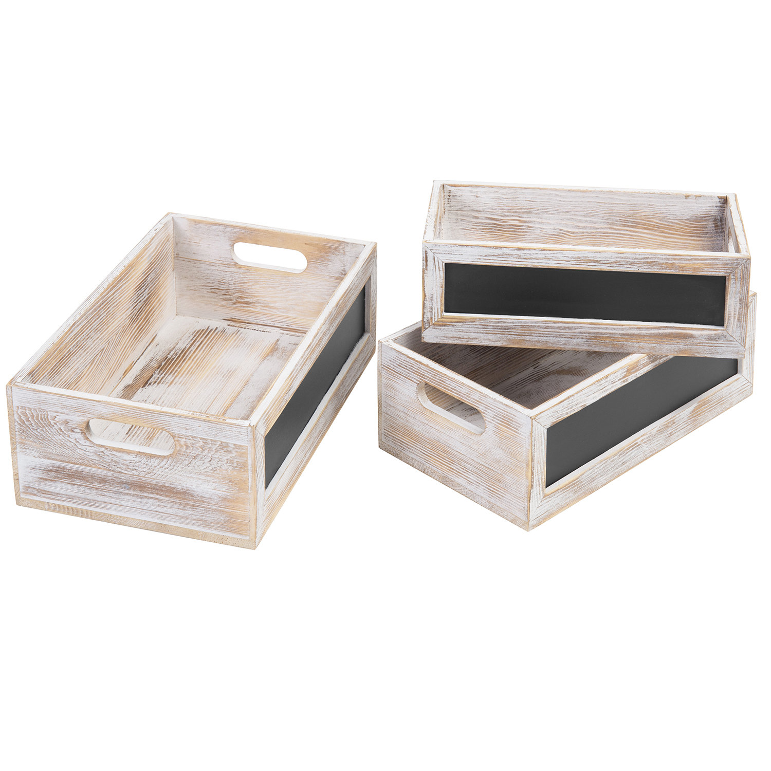 Gracie Oaks 3 Piece Solid Wood Box Set & Reviews | Wayfair