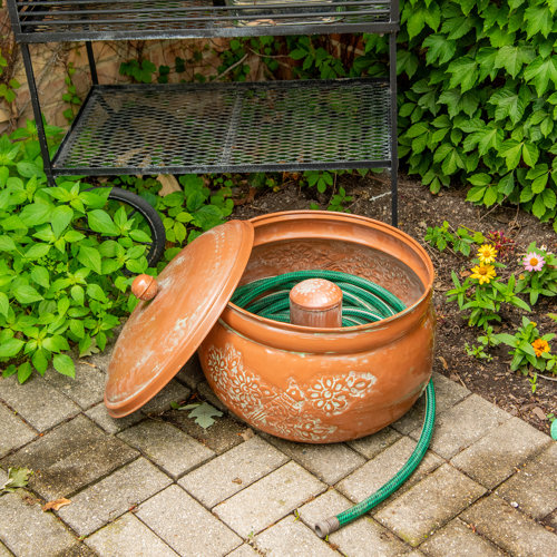 CobraCo Decorative Patterned Metal Hose Pot & Reviews | Wayfair