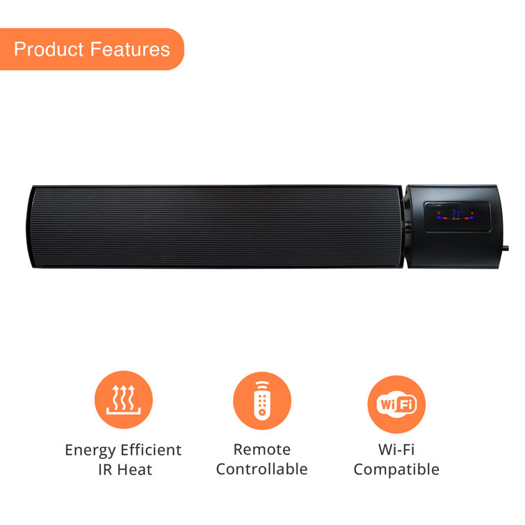Mirrorstone 1200W Helios Wi-Fi Remote Controllable Infrared Bar Heater ...