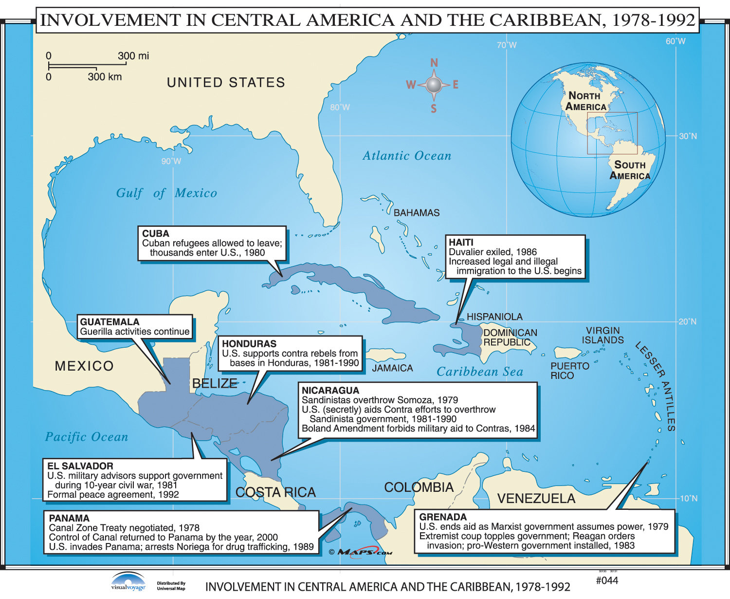 Universal Map U.S. History Wall Maps - U.S. Intervention in Latin ...