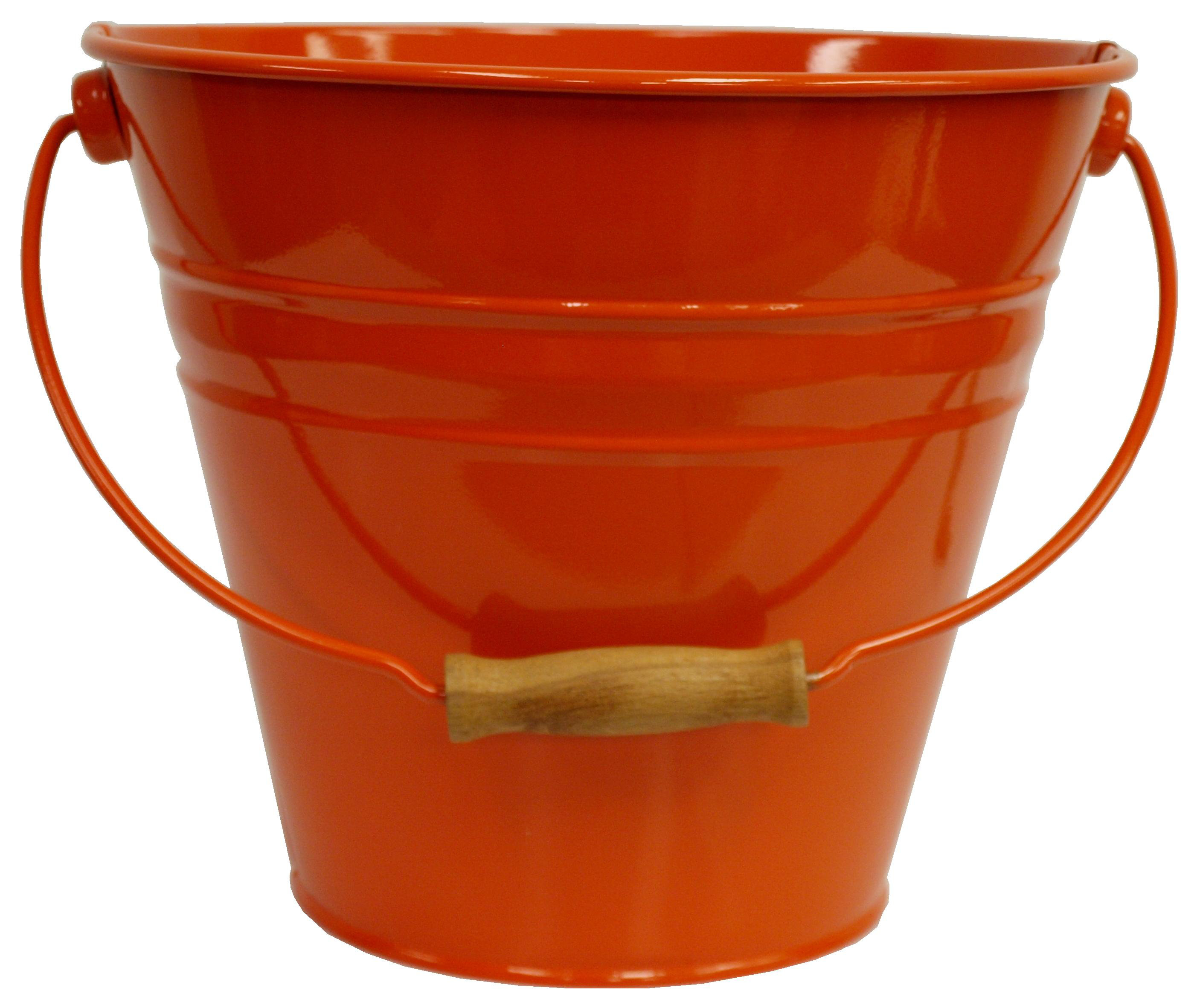 August Grove® Enameled Galvanized Fun Metal/Wire Bucket & Reviews | Wayfair