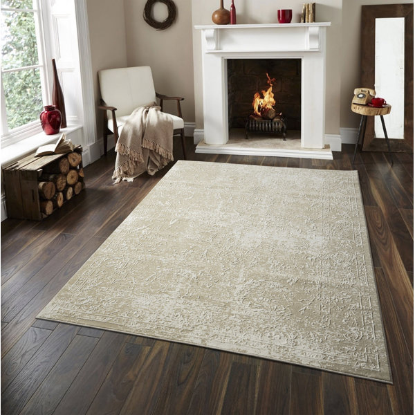 One Allium Way® Waxler Abstract Machine Woven Light Beige Area Rug ...