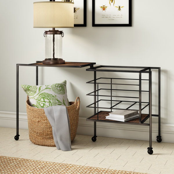 17 Stories 29.5'' Tall Solid Wood Wheel End Table | Wayfair