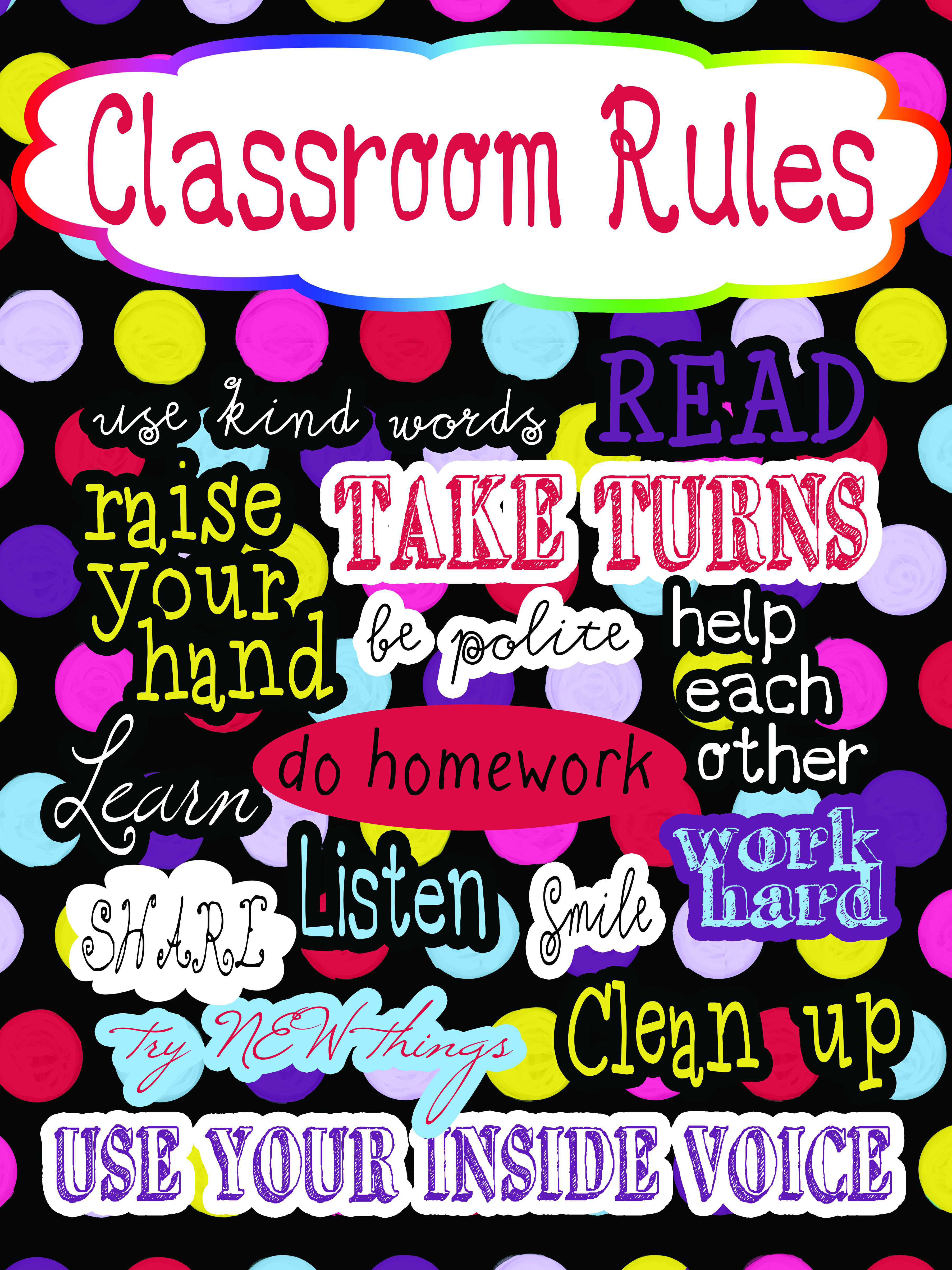 Trinx Classroom Rules Fun - Wrapped Canvas Print | Wayfair