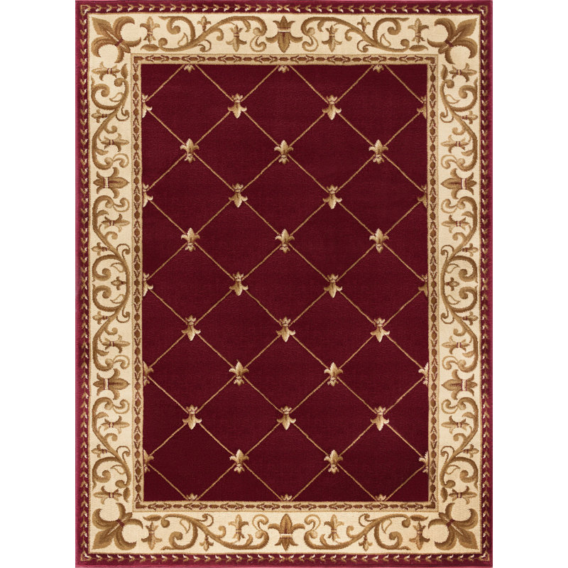 Astoria Grand Clarence Performance Red/Beige/Gold Rug & Reviews | Wayfair
