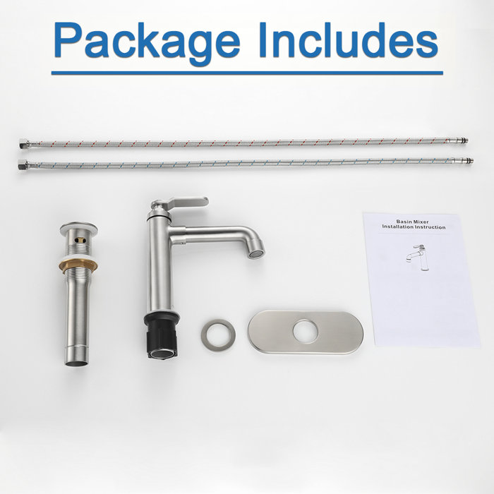 NEWATER Single Hole Faucet Single-handle Bathroom Faucet with Drain ...