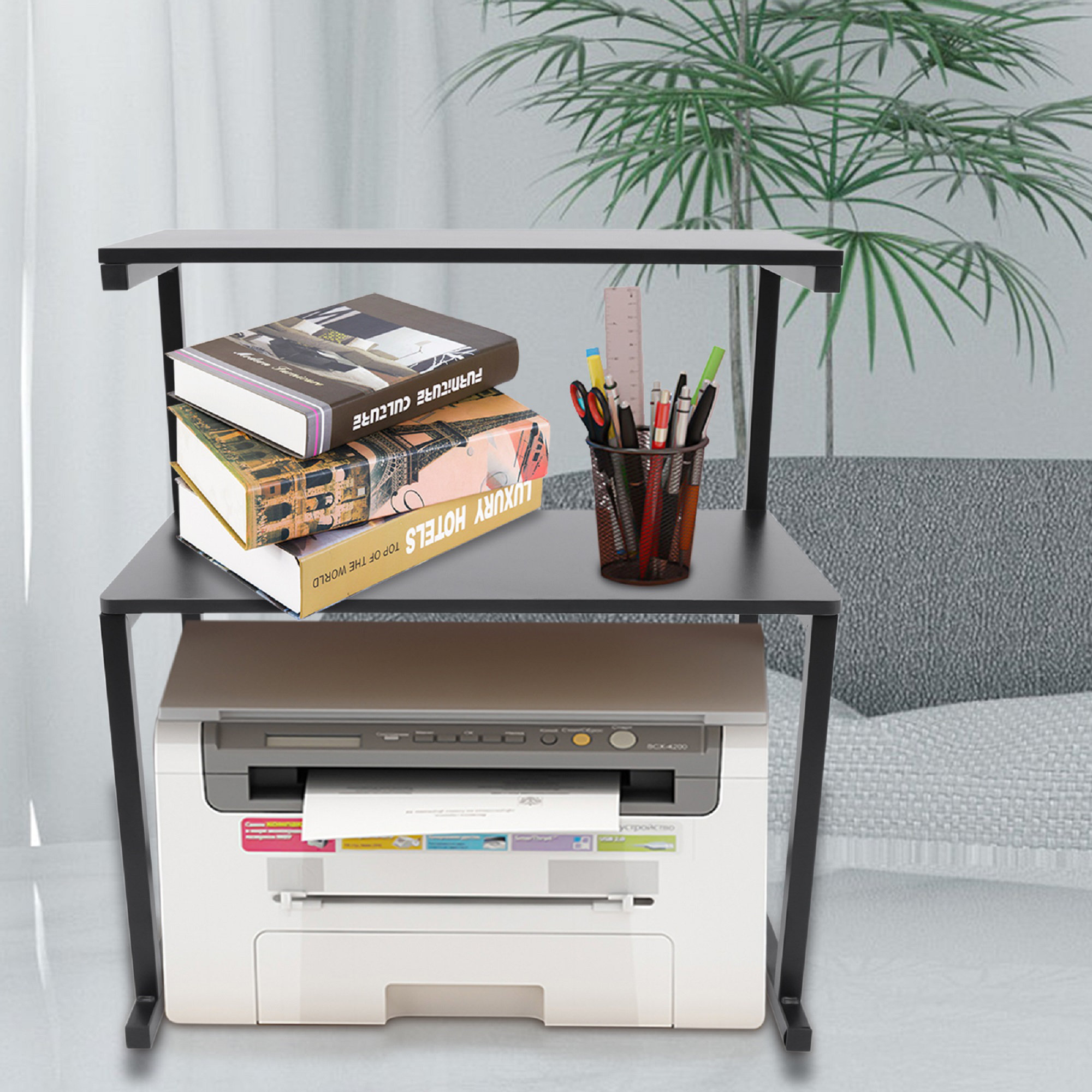 Rebrilliant Black 3-Tier Printer Stand Large Size High Capacity Storage ...