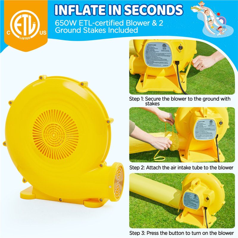 Yaheetech 20' x 15' Inflatable Water Slide with Air Blower & Reviews ...