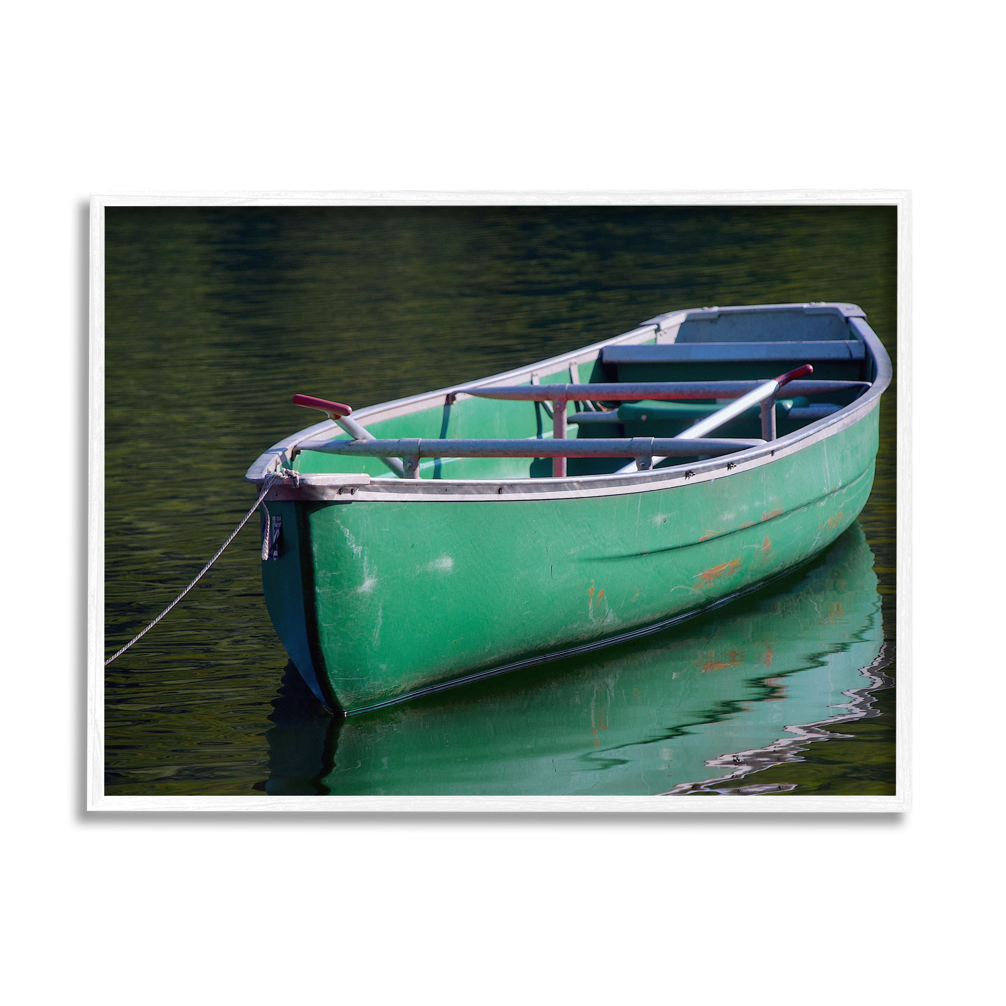 Stupell Industries Green Rowboat Canoe Floating Lake Dock by ...