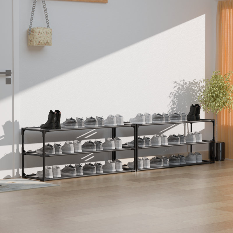 Rebrilliant 30 Pairs Black Shoe Rack & Reviews | Wayfair