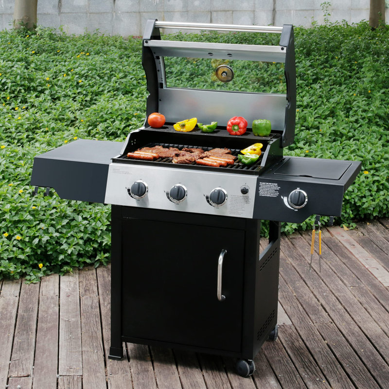 VANSTON 3 - Burner Free Standing Liquid Propane 48000 BTU Gas Grill ...
