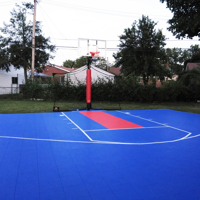 FlooringInc Outdoor Basketball Court 12" x 12" Plastic Interlocking ...