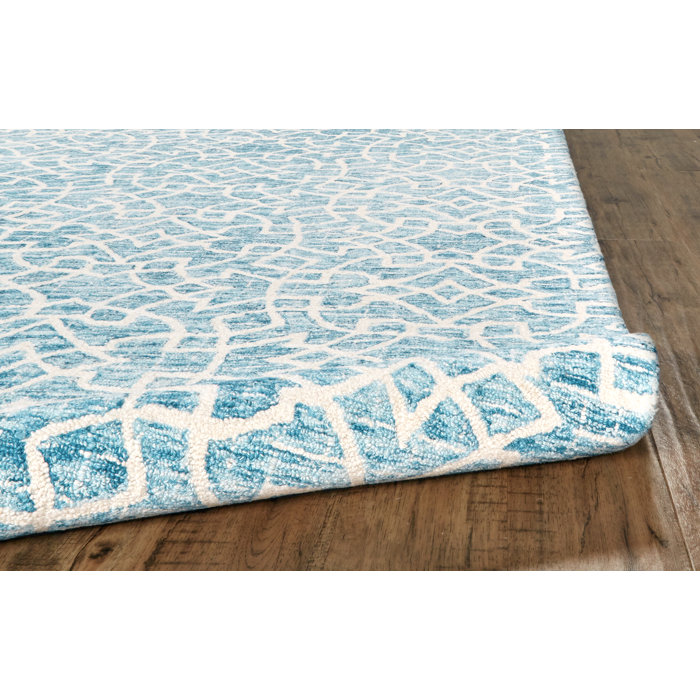 Highland Dunes Ken Handmade Ocean Blue Rug & Reviews | Wayfair