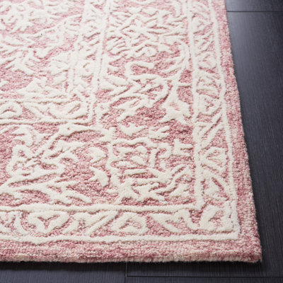Birch Lane™ Teasdale Handmade Hand Tufted Wool Pink/Ivory Rug & Reviews ...
