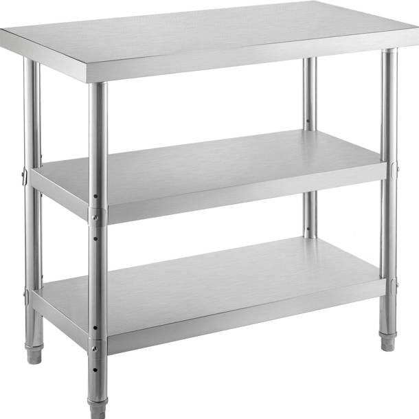 VEVOR Steel Work Table With Undershelf & Reviews | Wayfair