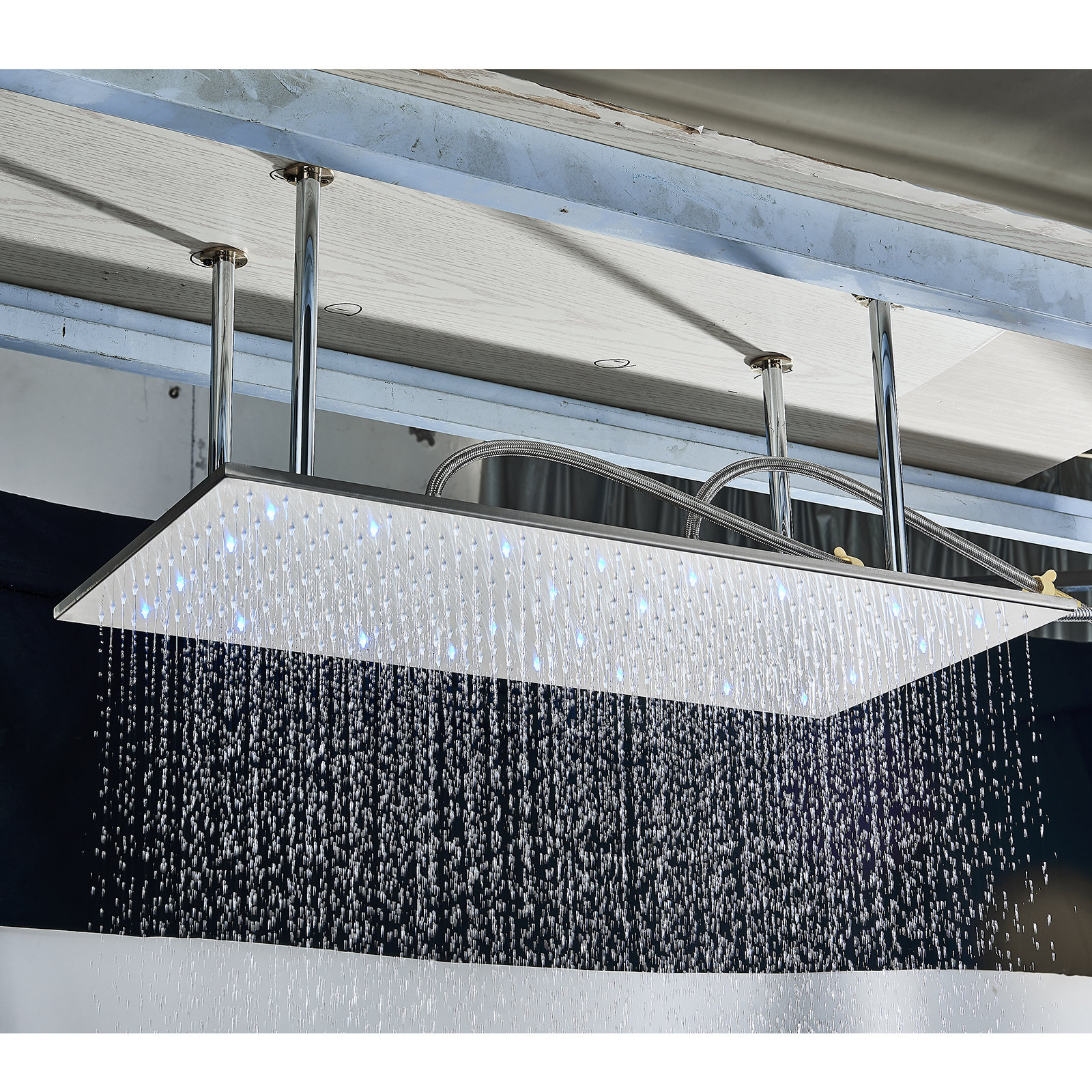 AlenArtWater 16 Ft. W x 32 Ft. D Brass LED Large Shower Head | Wayfair