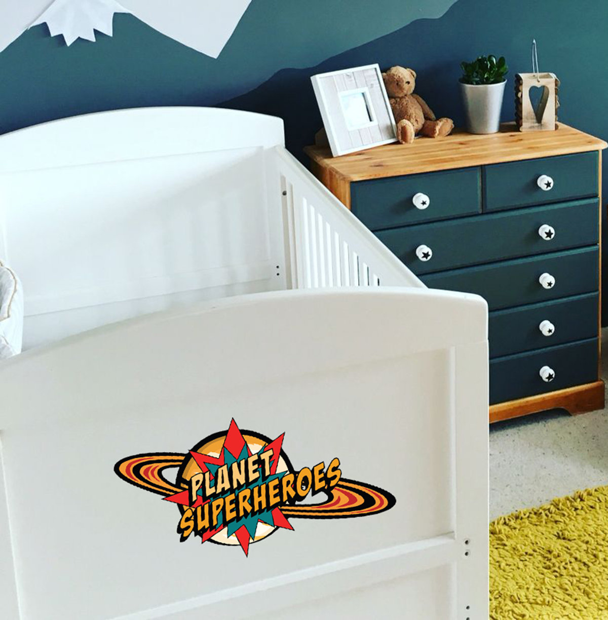 Zoomie Kids Superhero Planet Wall Decal, Superhero Planet Wall Sticker ...