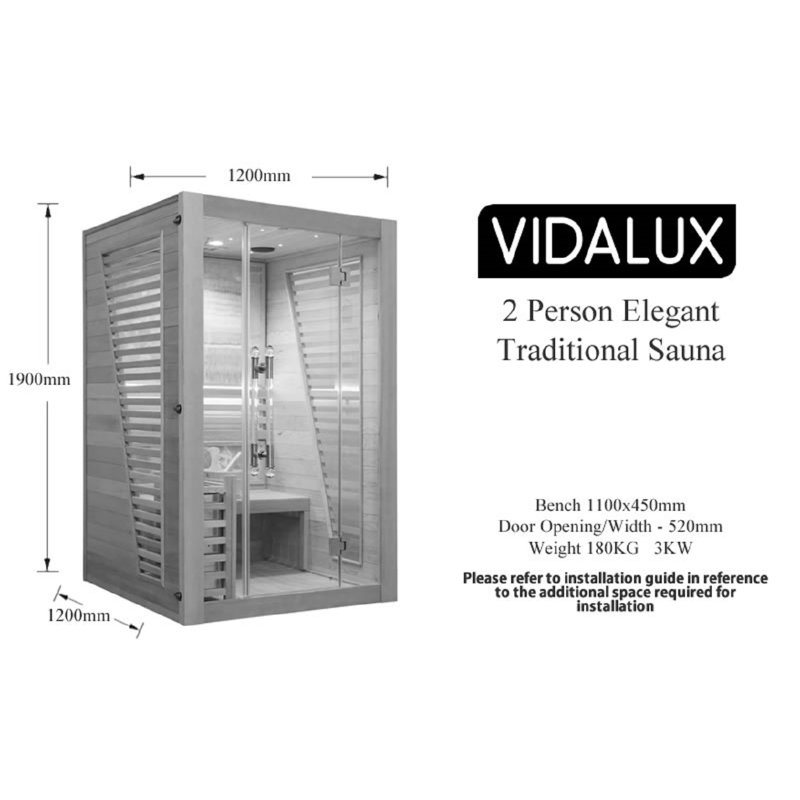 Vidalux 2 Person Elegant Traditional Sauna With Bluetooth | Wayfair.co.uk