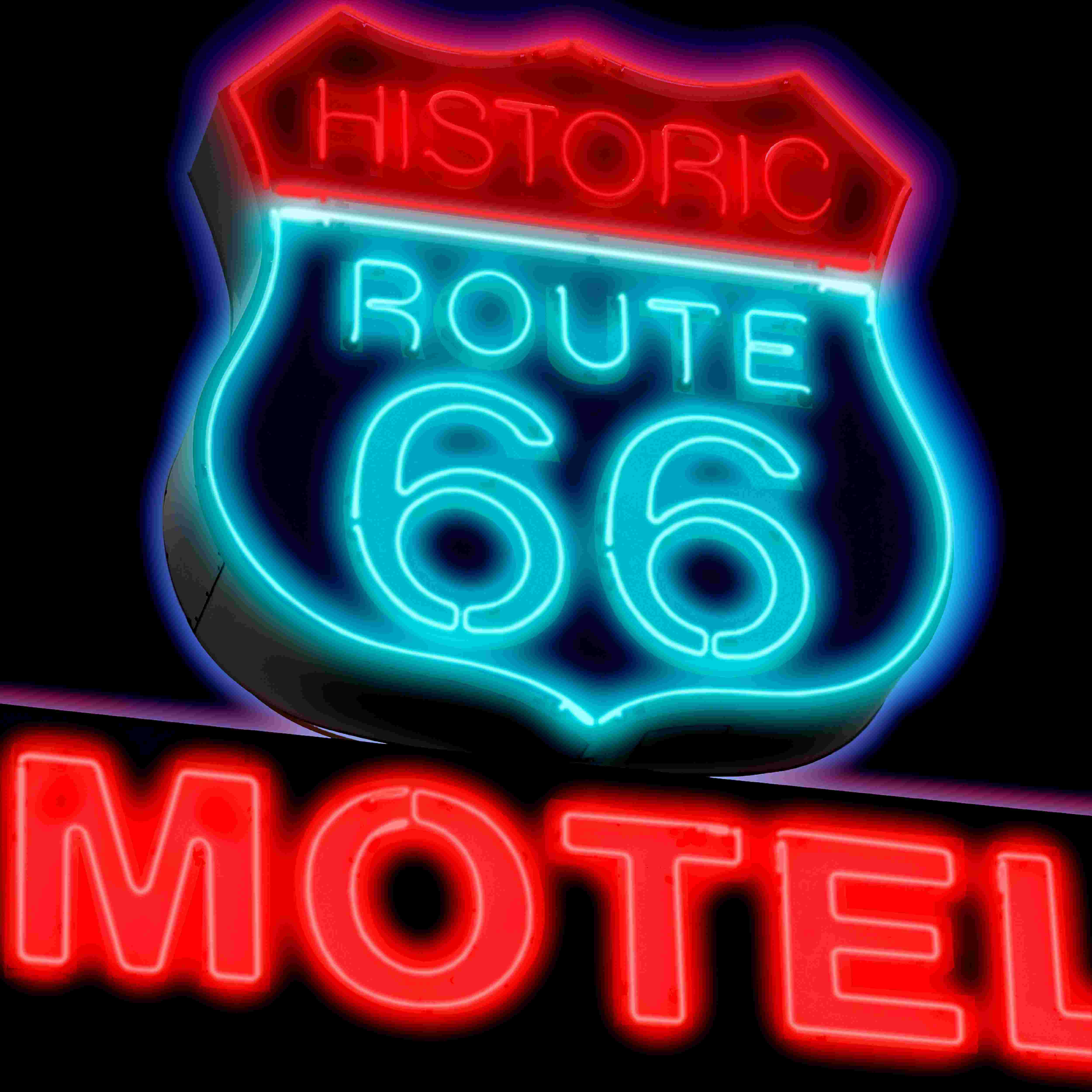 Trinx Route 66 Neon 2 - Wrapped Canvas Print | Wayfair