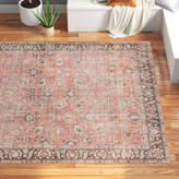 Langley Street Bria Machine Washable Oriental Blue/Dusty Coral Area Rug ...