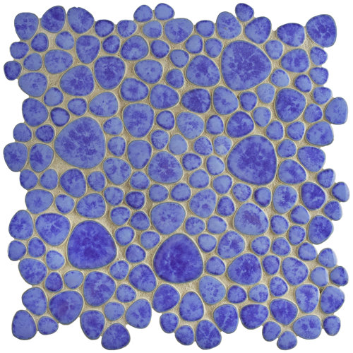 Merola Tile Pebble 11" x 11" Porcelain Pebbles/Rocks Mosaic Wall ...