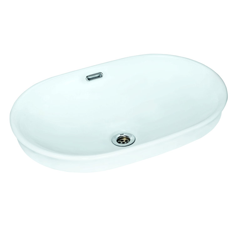 Jaquar Solo 600Mm White Ceramic Circular Countertop Basin Bathroom Sink ...
