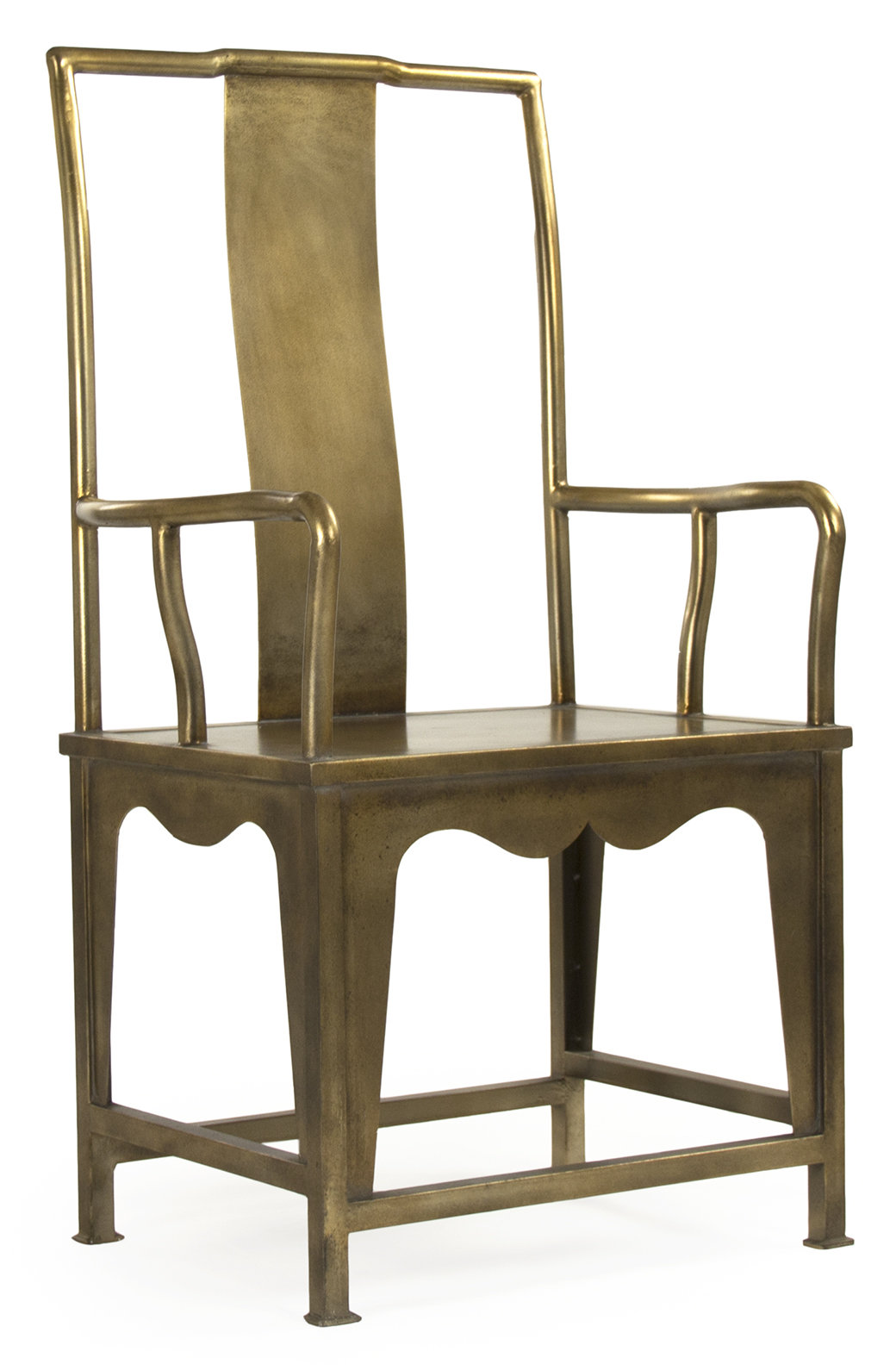 Zentique Metal Slat Back Arm Chair in Gold | Wayfair