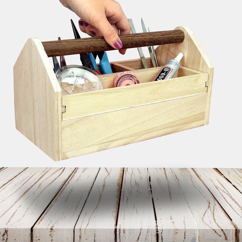 WFX Utility™ Achillea 10.5" Wooden Craft Tool Box Caddy & Reviews | Wayfair