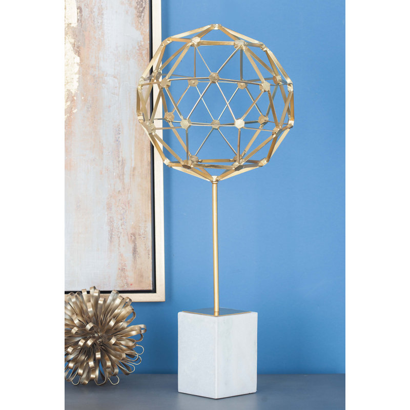 Mercer41 Searcy Metal Marble Sphere Sculpture | Wayfair